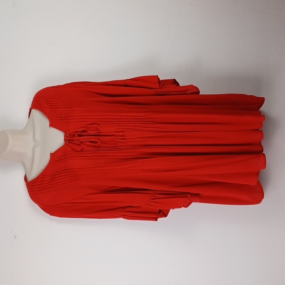 Style & Co. | Tops | Styleco Red Ruffled Ribbed Flated Gauzy Peasant ...